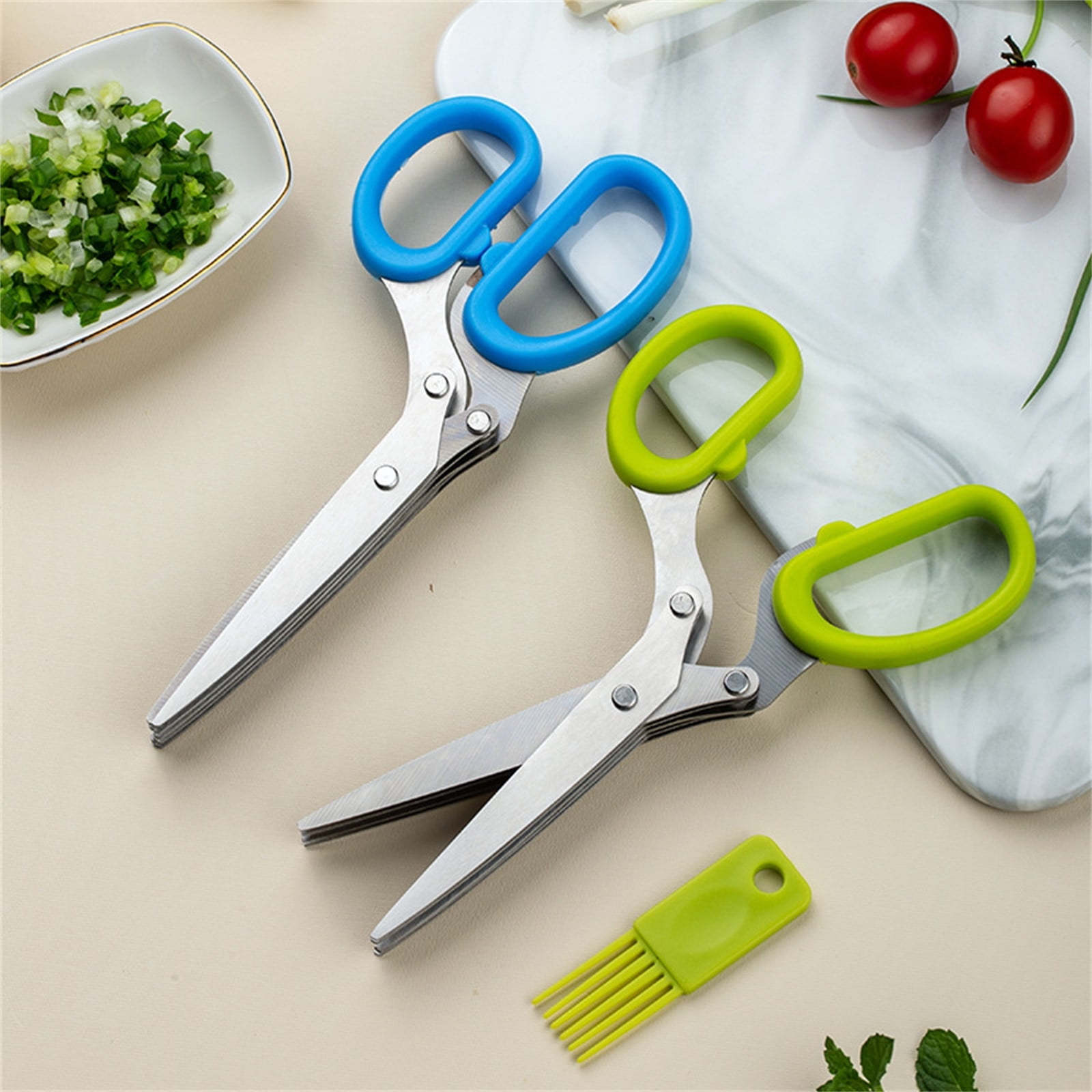 Gyedtr scissors all purpose -Kitchen Chopped Green Scissors Multi ...