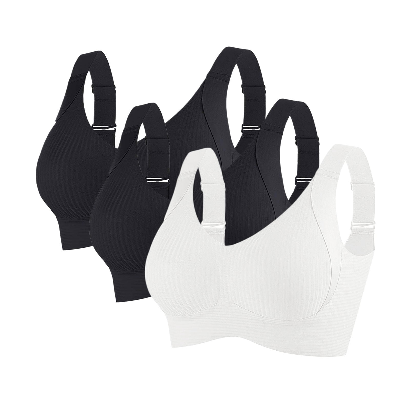 Gyexs 3 Pack Womens Wireless Bras with Support and Lift Wirefree Bras ...
