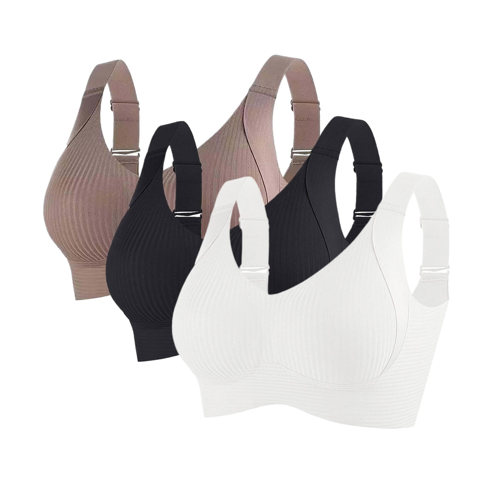 Gyexs 3 Pack Womens Wireless Bras with Support and Lift Wirefree Bras ...