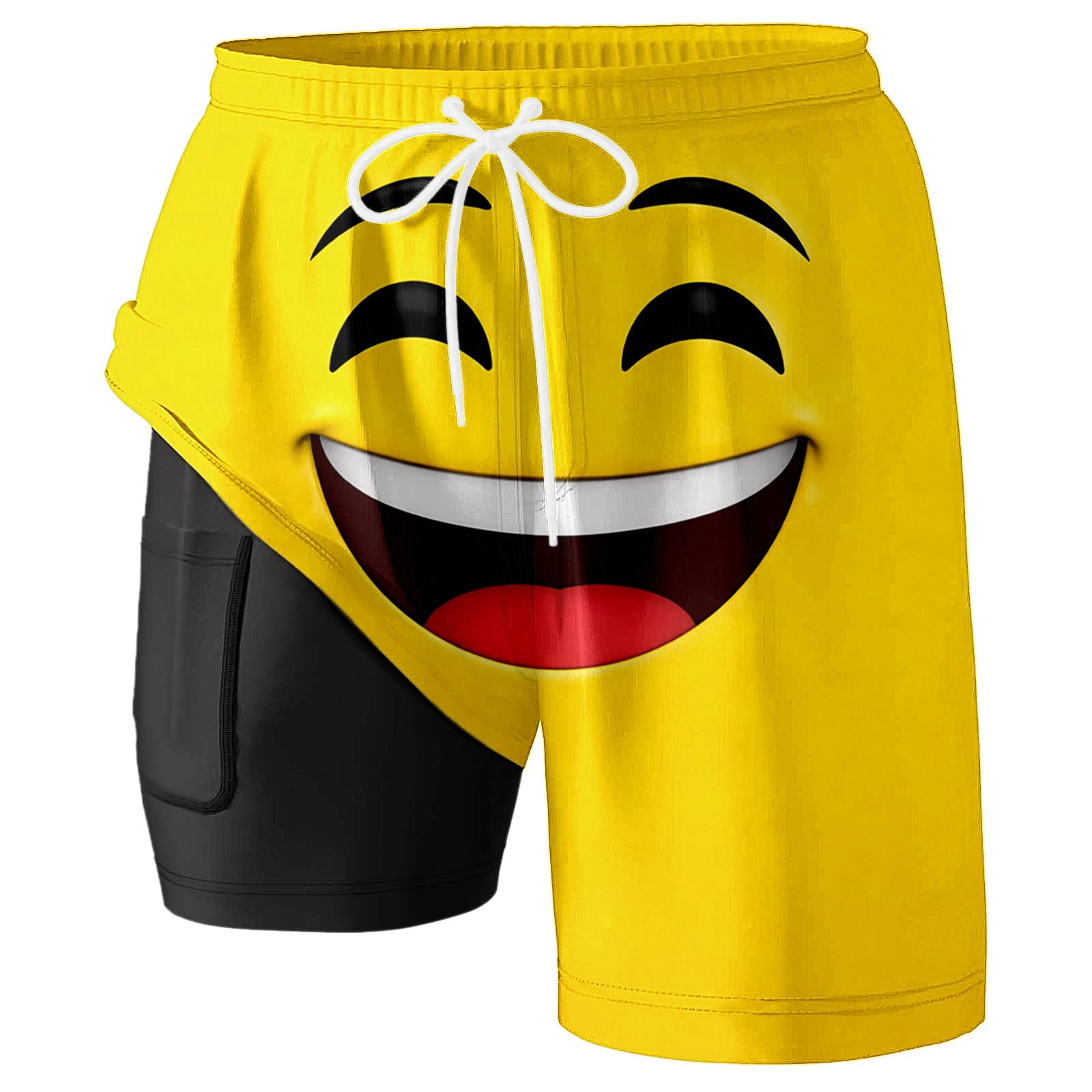 Gyexs 3D Funny Cartoon Graphic Swim Shorts Men Elastic Waist Drawstring ...