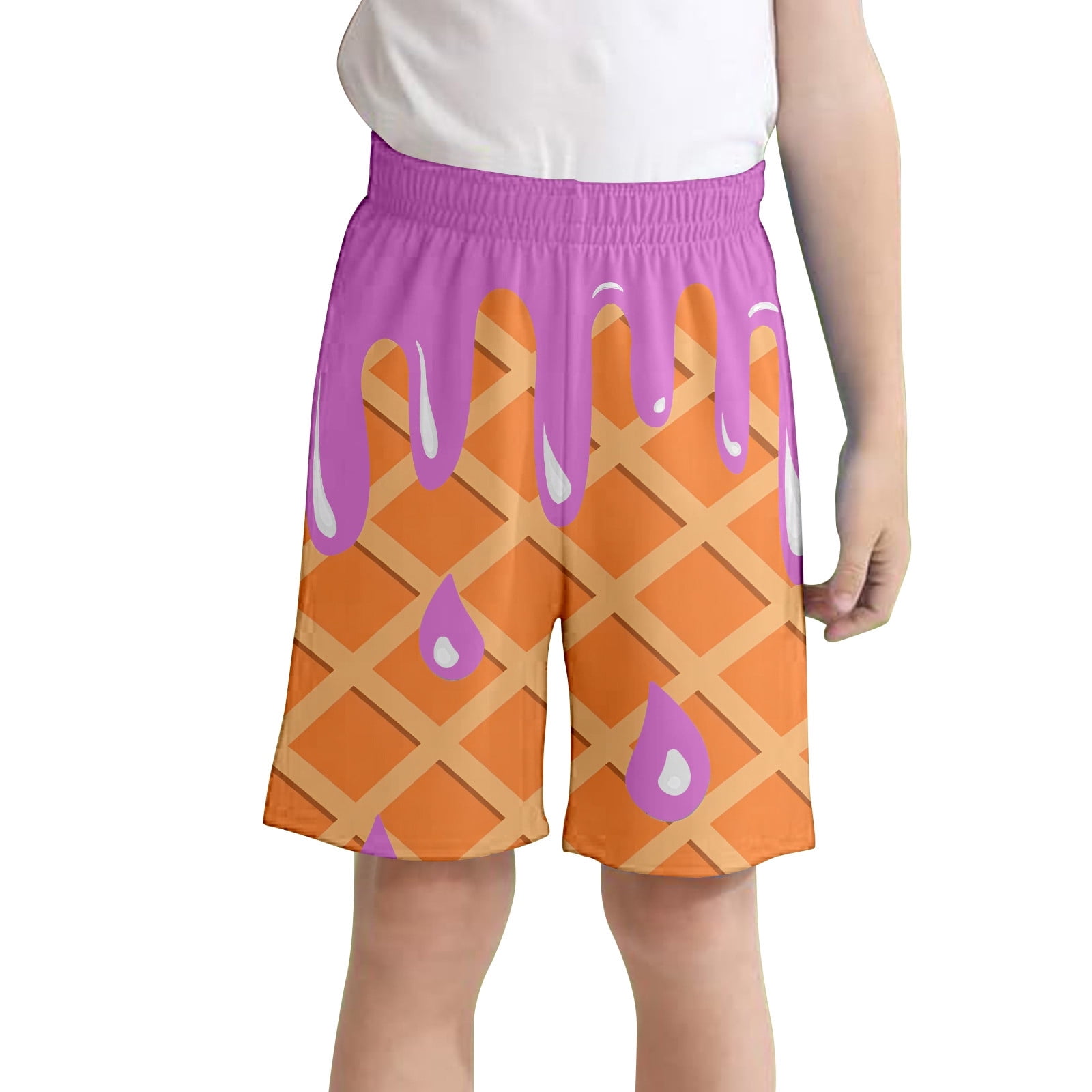 Gyexs Baseball Ice Cream Shorts Soft Stretchy Bottoms Shorts for Boys ...