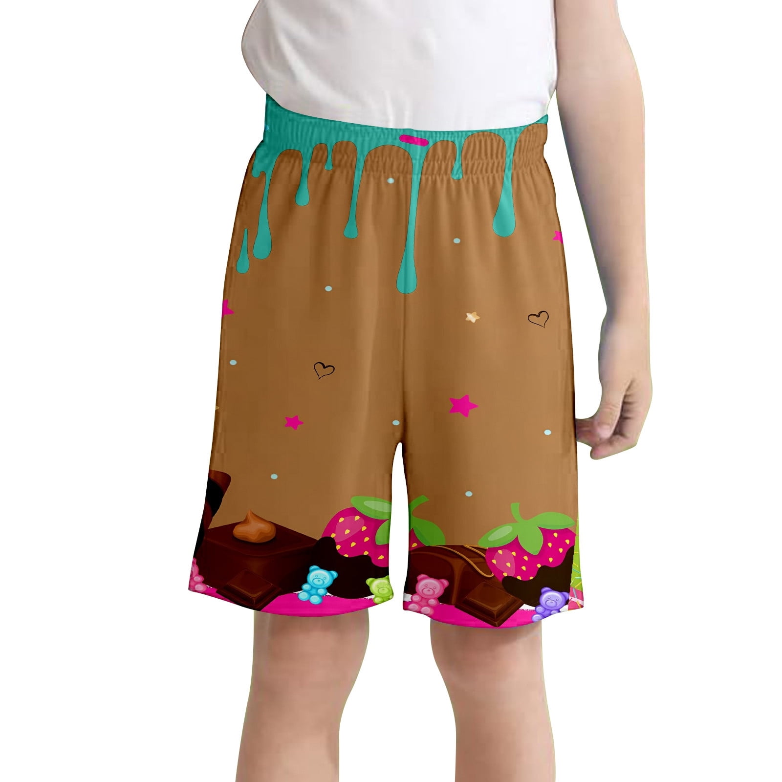 Gyexs Boys Ice Cream Shorts Summer Cool Cute Preppy Shorts Baseball ...