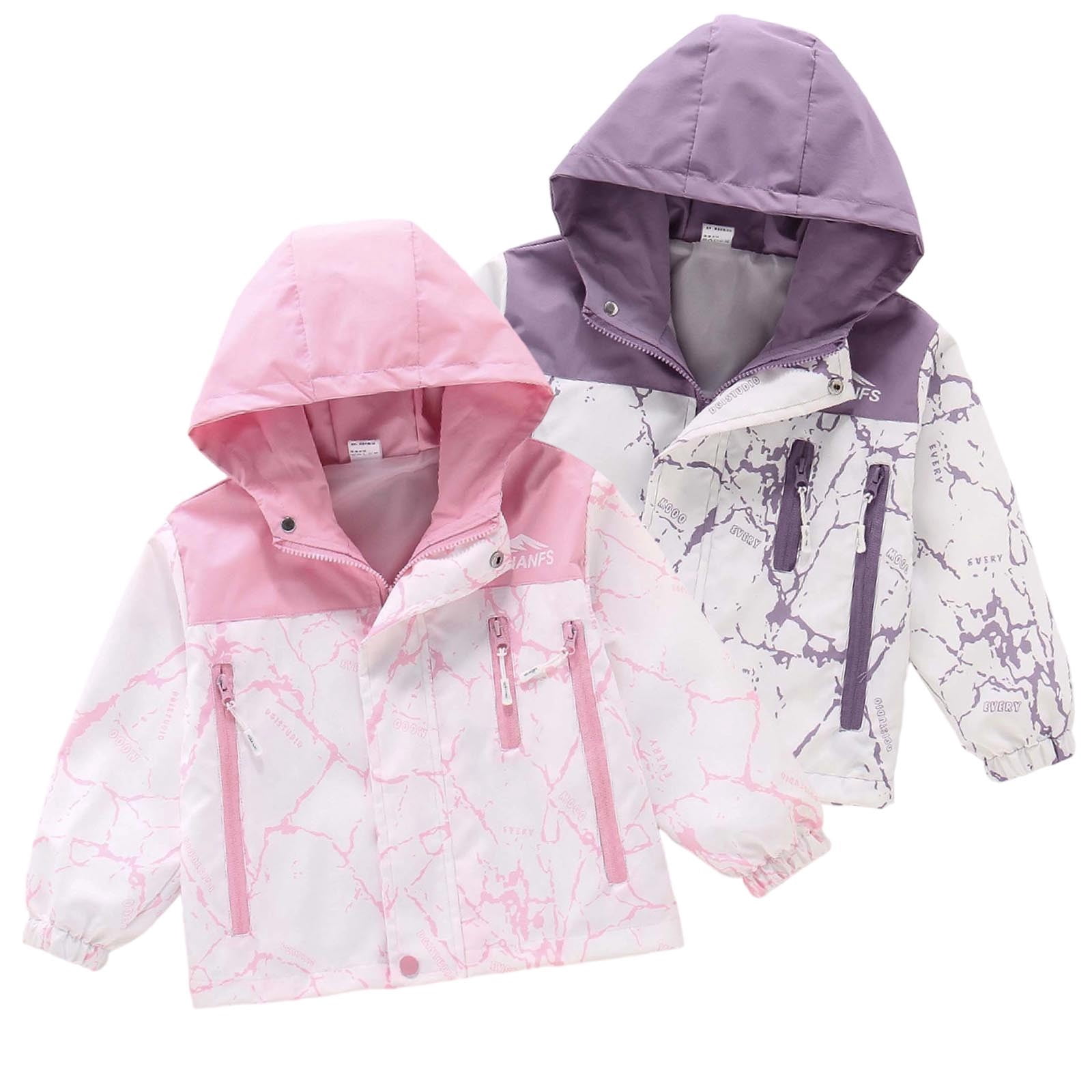 Gyexs Boys Rain Jacket with Detachable Hood Lightweight Raincoats for ...