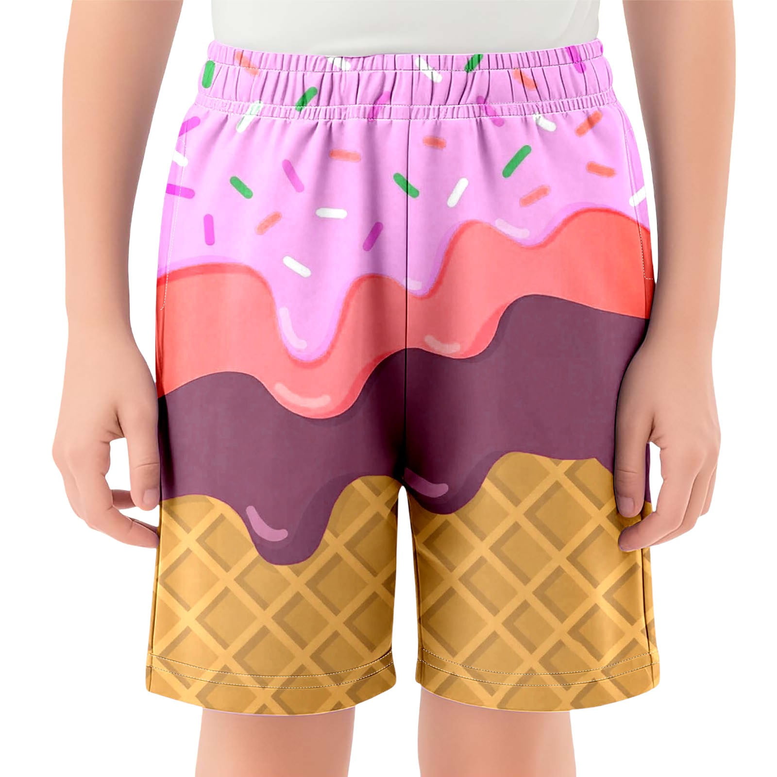 Gyexs Shorts for Boys Summer Cool Cute Preppy Shorts Youth Ice Cream ...