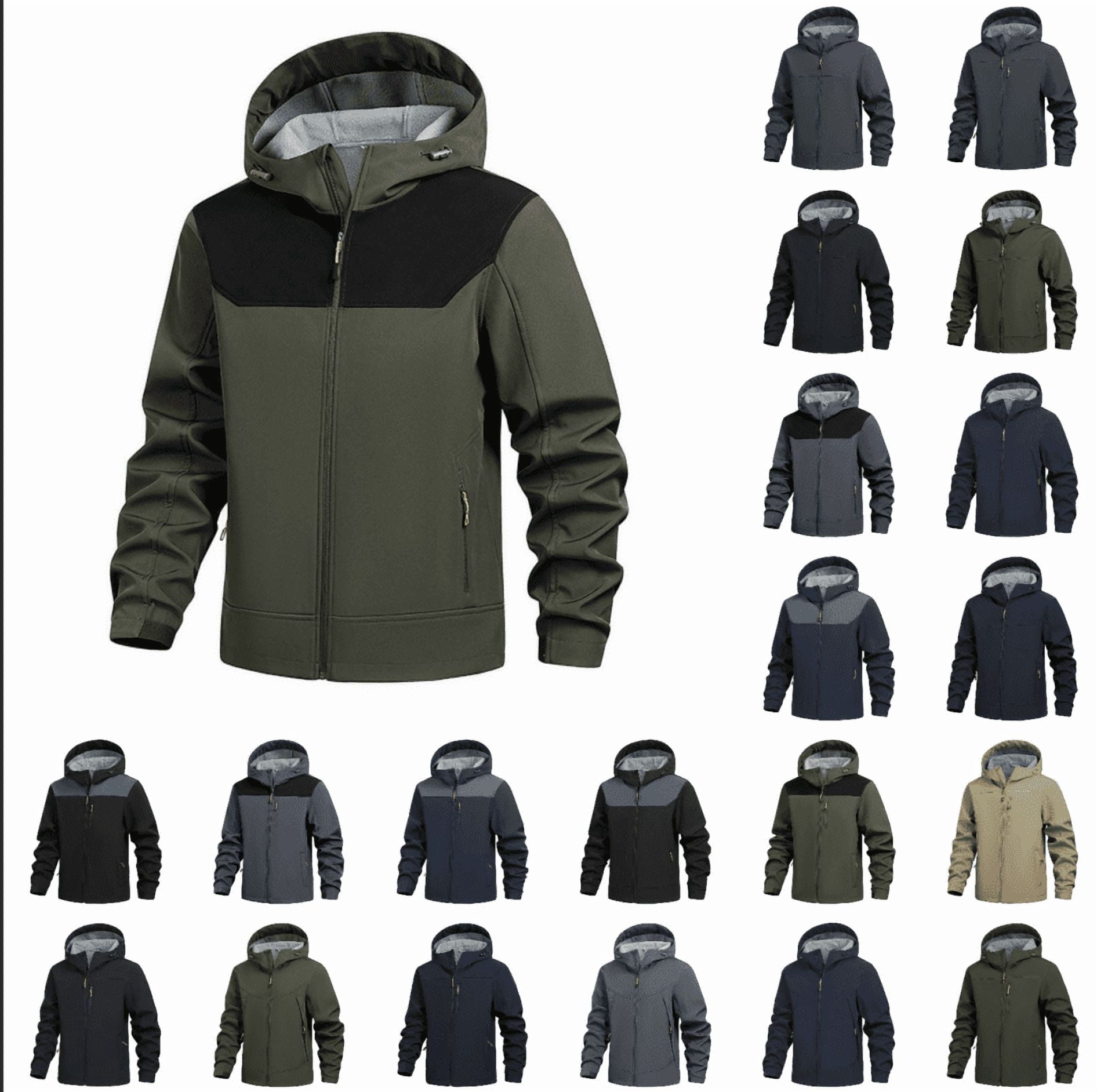 Gyexs Fleece Jacket Mens Windbreaker Jackets Lightweight Waterproof ...