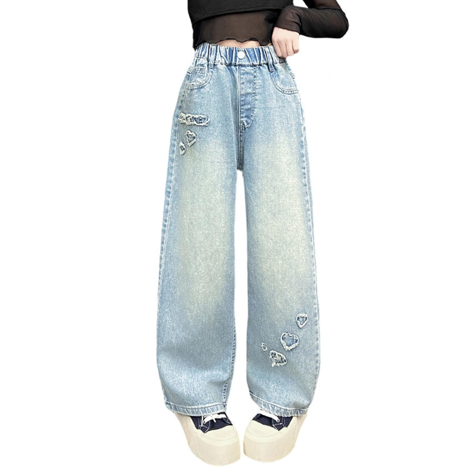 Gyexs Girls Cargo Pants Size 10-12 Straight Leg Twill Trousers ...