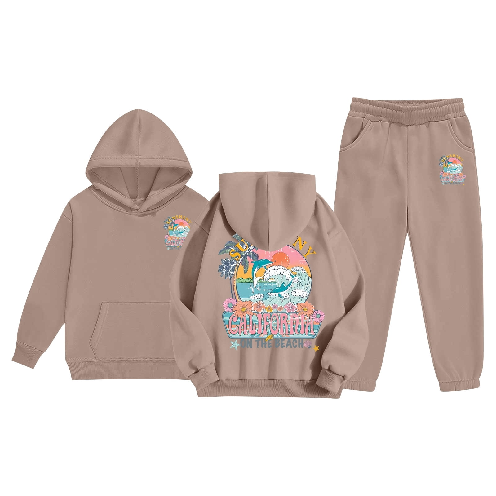 Gyexs Girls Clothes Size 10-11 Years Casual Hooded Hoodie Sets, With ...