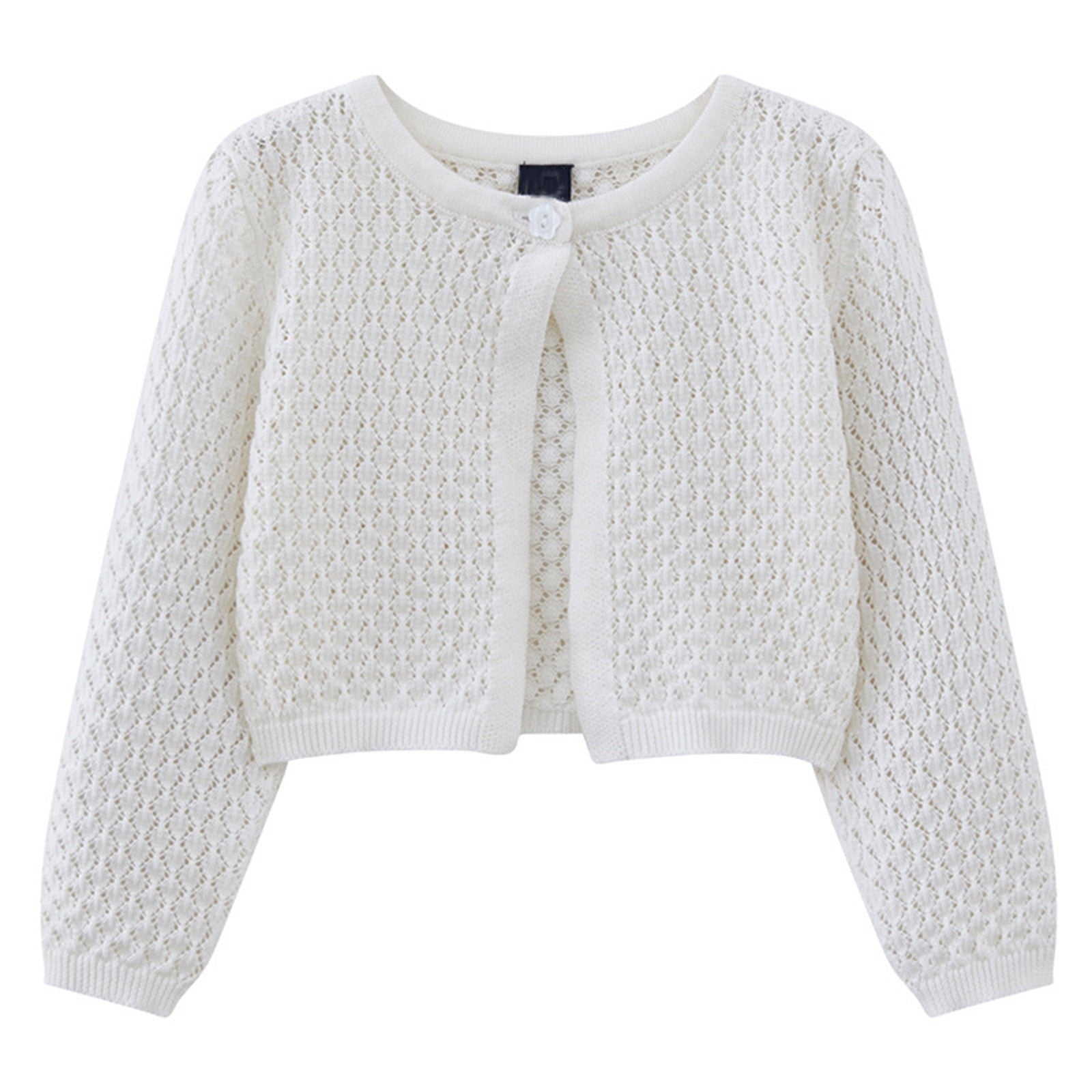 Gyexs Girls Knit Cardigan Summer Lightweight Lace Round Neck Button ...