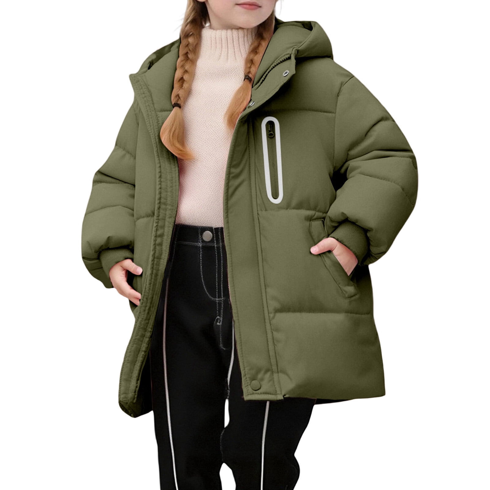 Gyexs Girls Puffer Jacket - Toddler Puffer Jacket Girl, Hooded Zip Up ...