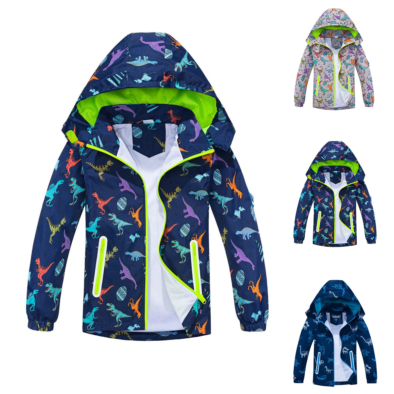 Gyexs Girls Rain Jacket Lightweight Waterproof Hooded Cotton Lined ...