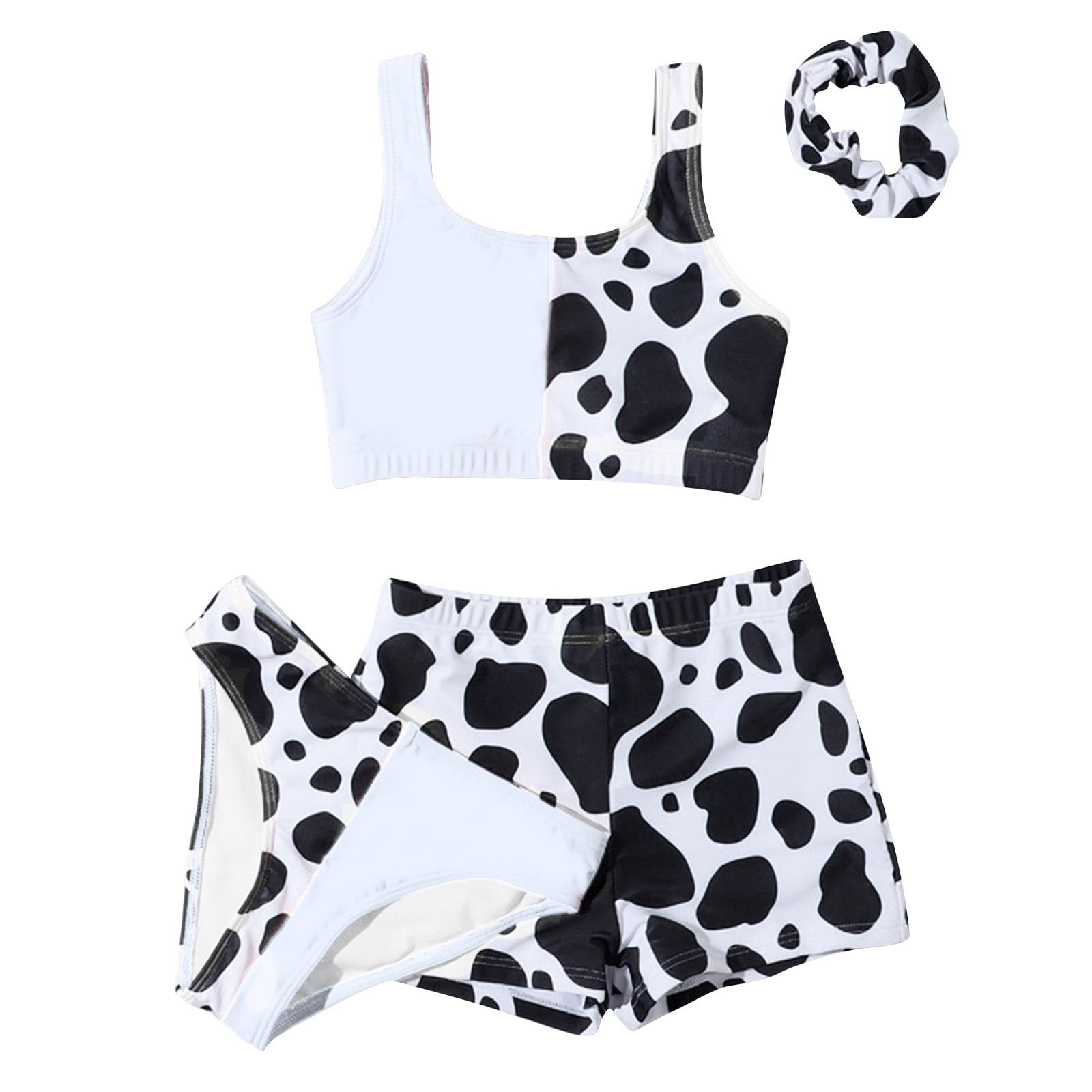 Gyexs Girls Swimsuits Size 12-14 Bathing Suit 3 Piece Cute Cow Print ...