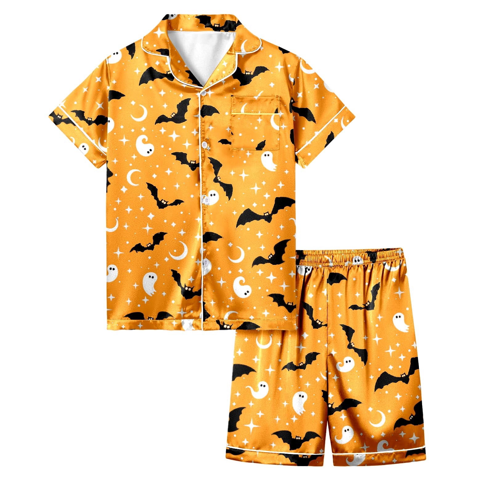 Gyexs Hallween Girls Pajamas Short Sleeve Button Down T Shirt and Pjs ...