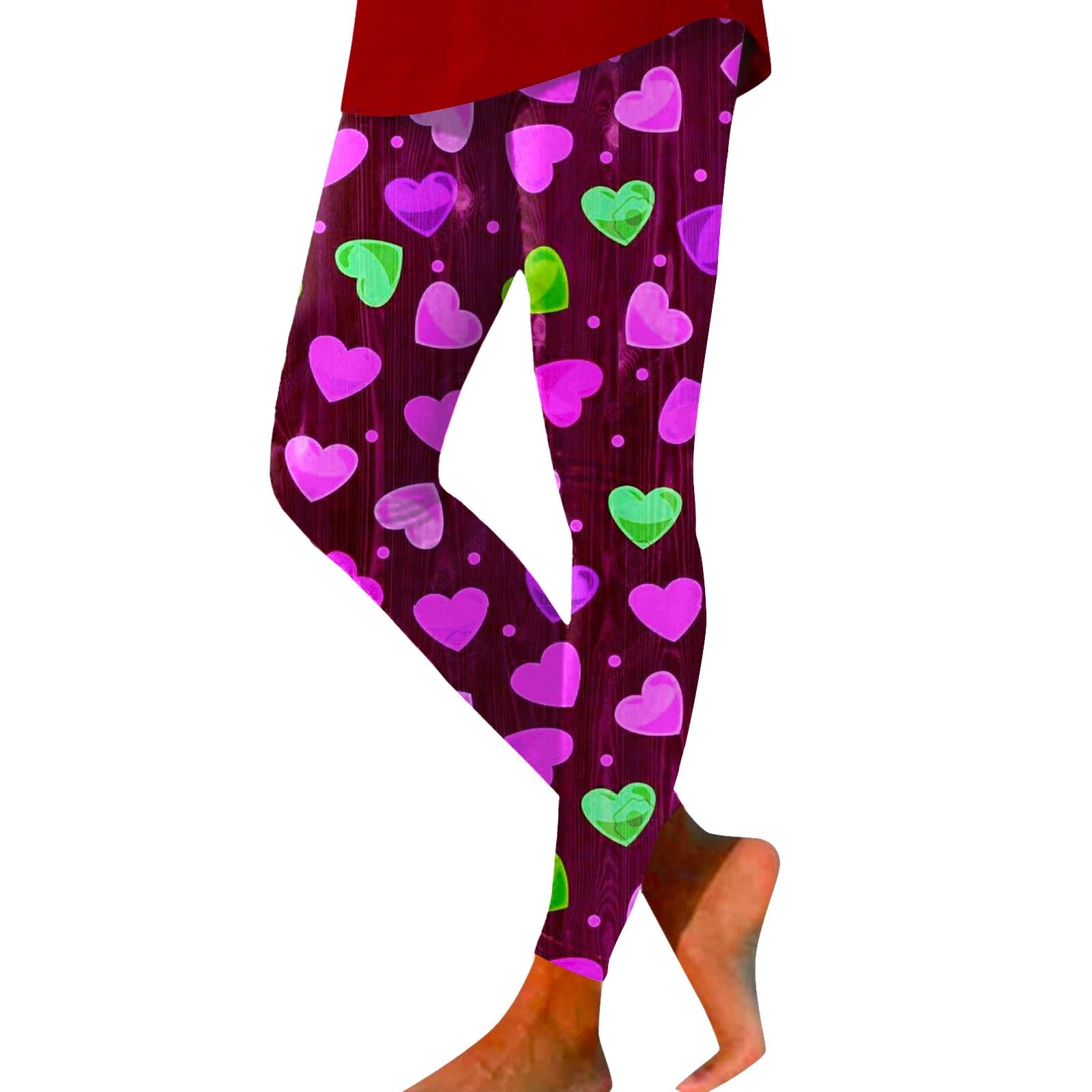 Gyexs Heart Tights for Women Cotton Lined Tights Cold Weather Sleepwear ...