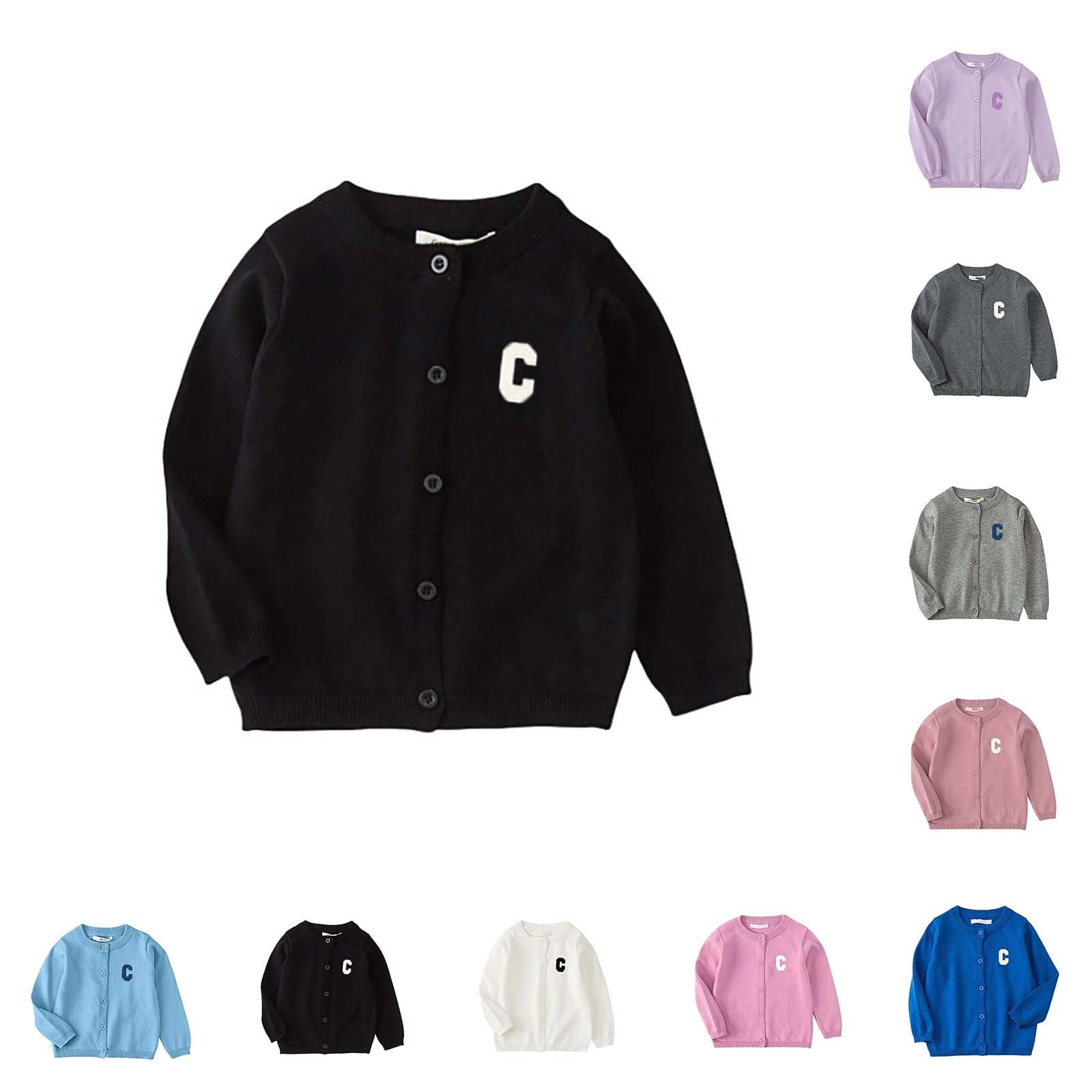 Gyexs Kids Cardigan Sweaters for Little Girls Fashion Letter Prints ...