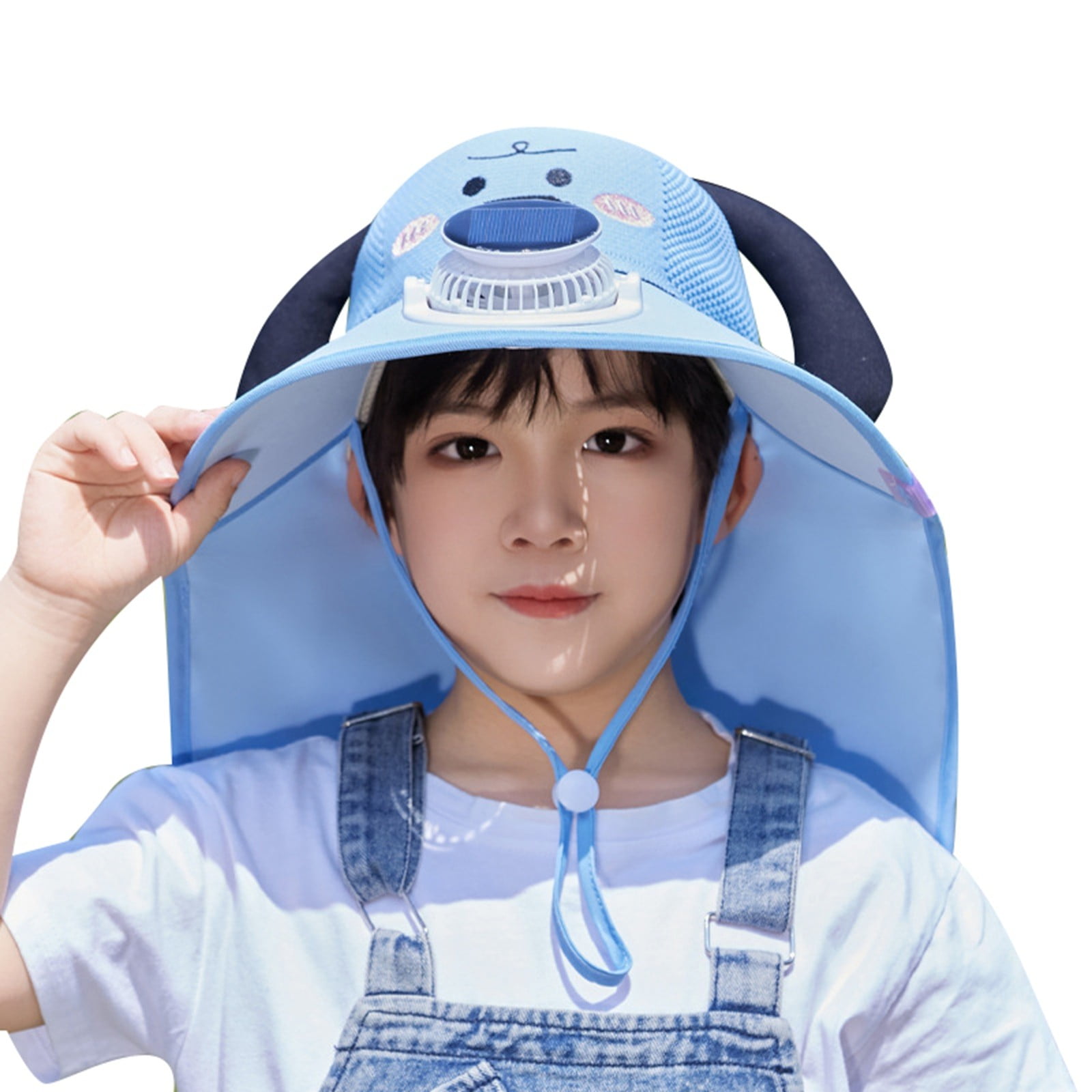 Gyexs Kids Solar Fan Hat Summer Beach Trips Cool Cap with Built-in Fan ...