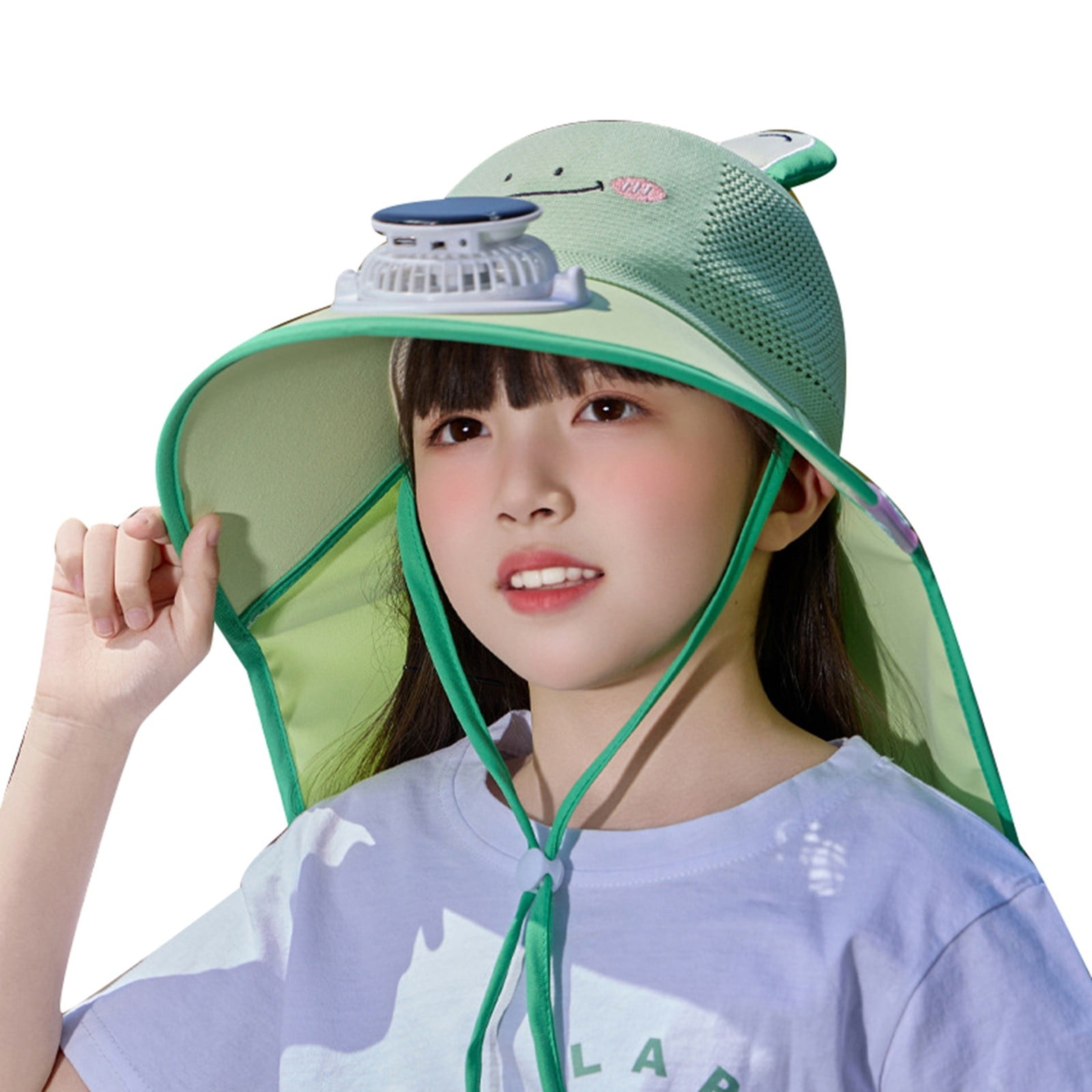 Gyexs Kids Solar Fan Hat Summer Beach Trips Cool Cap with Built-in Fan ...