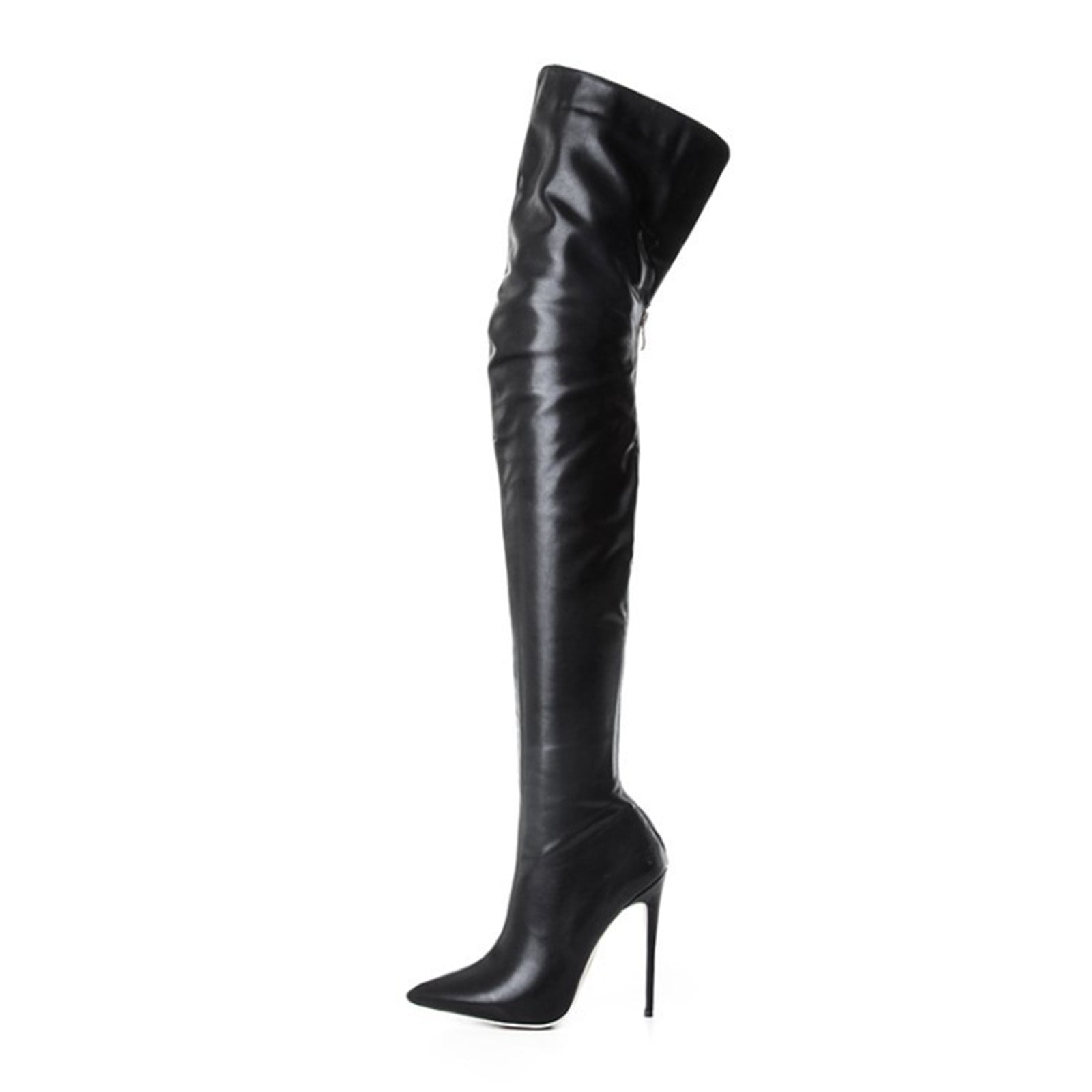 Gyexs Knee High Cowgirl Boots Women Mid Calf Heel High Heel Mid Boots ...