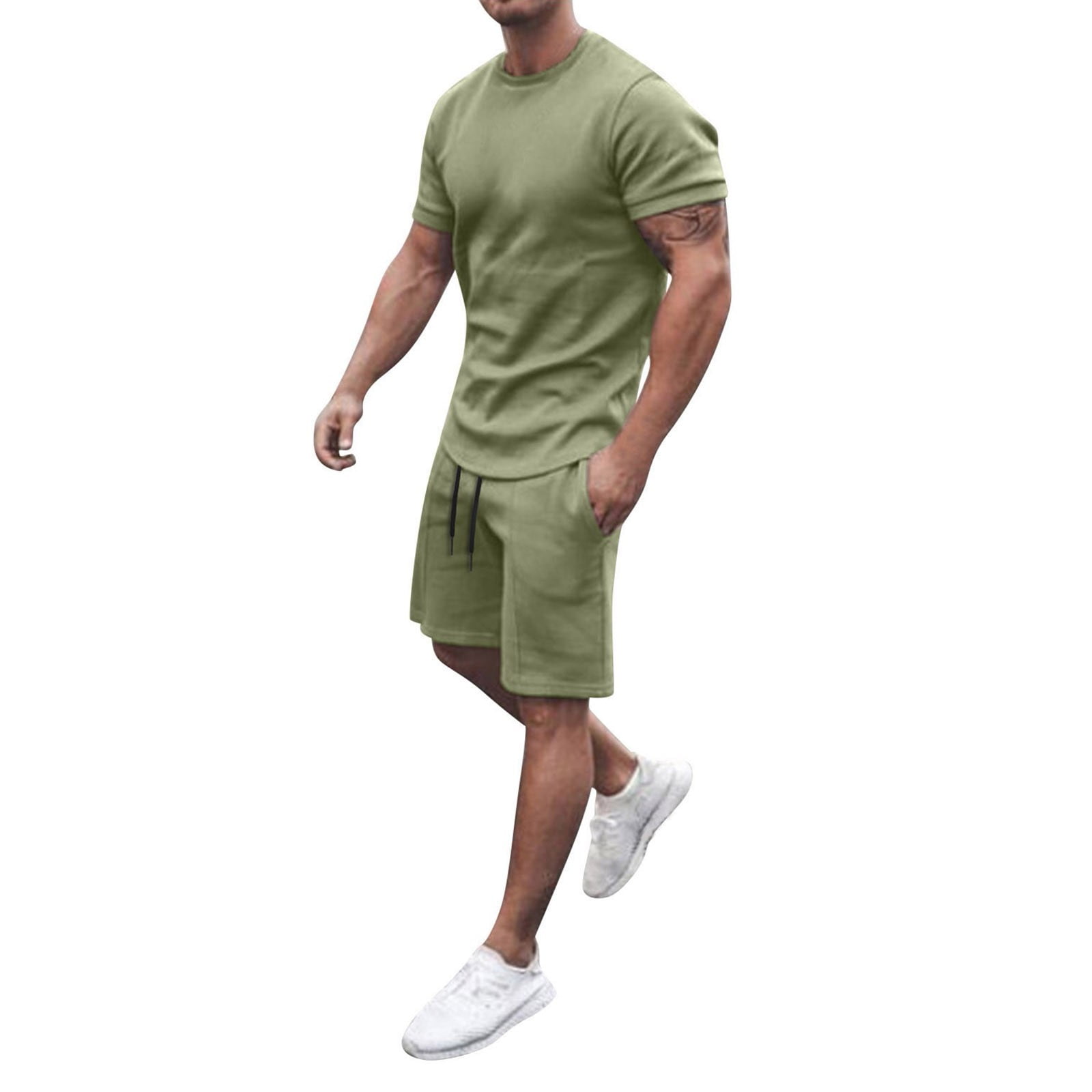 Gyexs Men's Shirt and Shorts Set 2 Piece Outfits Fashion Summer ...