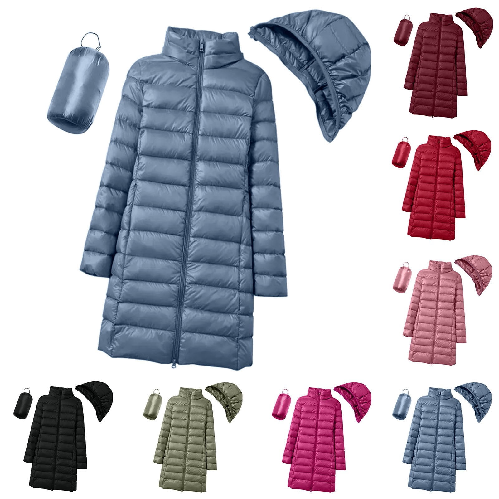 Gyexs Puffer Jackets for Women with Detachable Hood Winter Coats Down ...