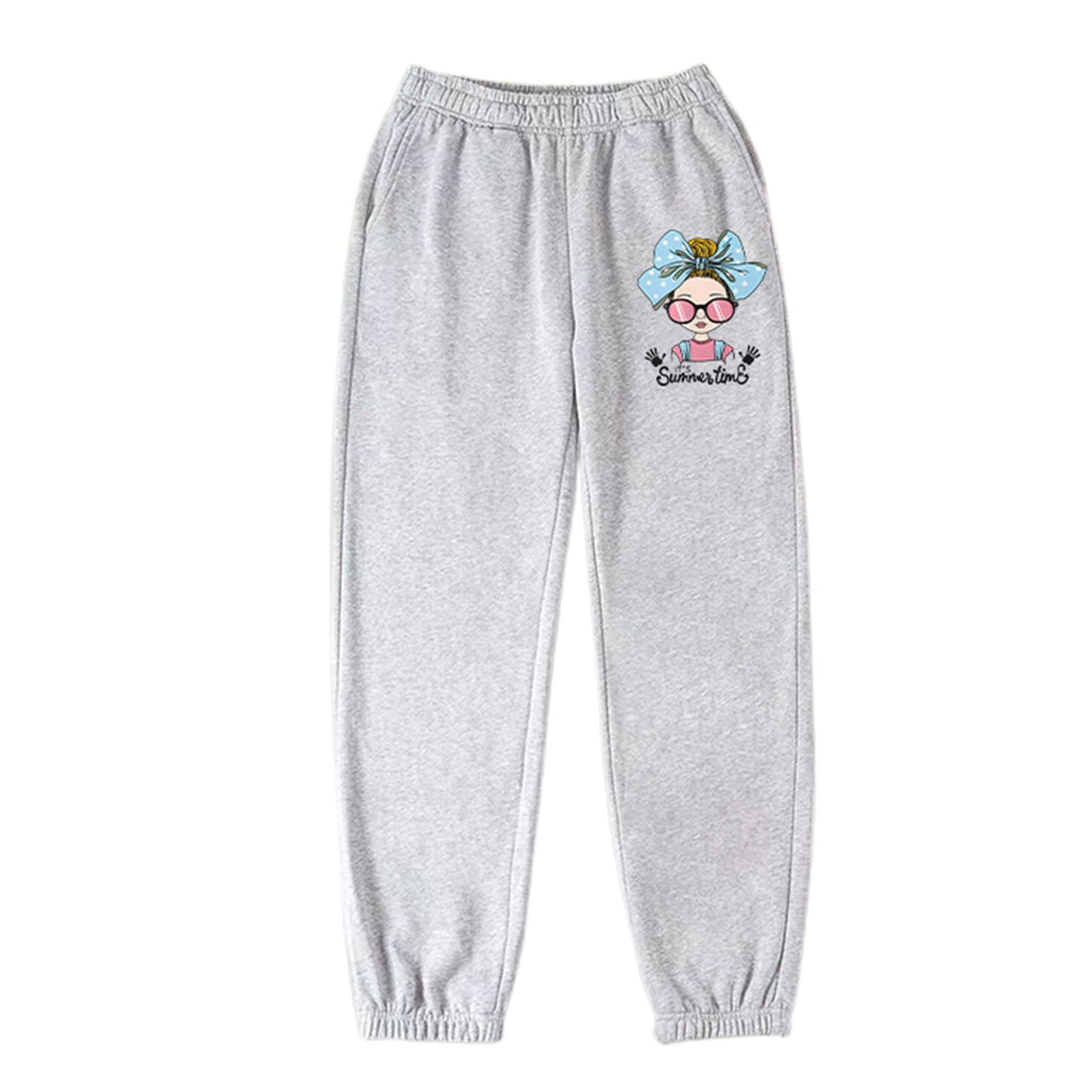 Gyexs School Uniform Pants for Girls High Waist Wide Leg Sweatpants ...