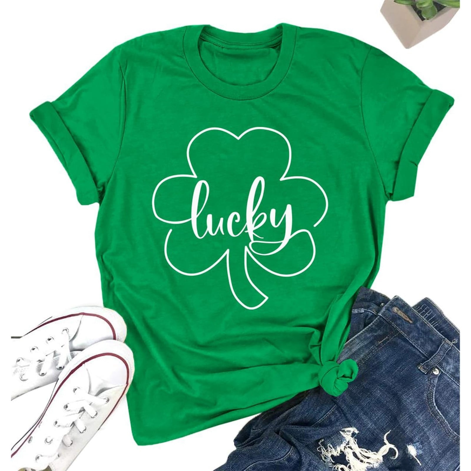 Gyexs St Patricks Day Shirt Women Irish Short Sleeve Casual Tops St ...