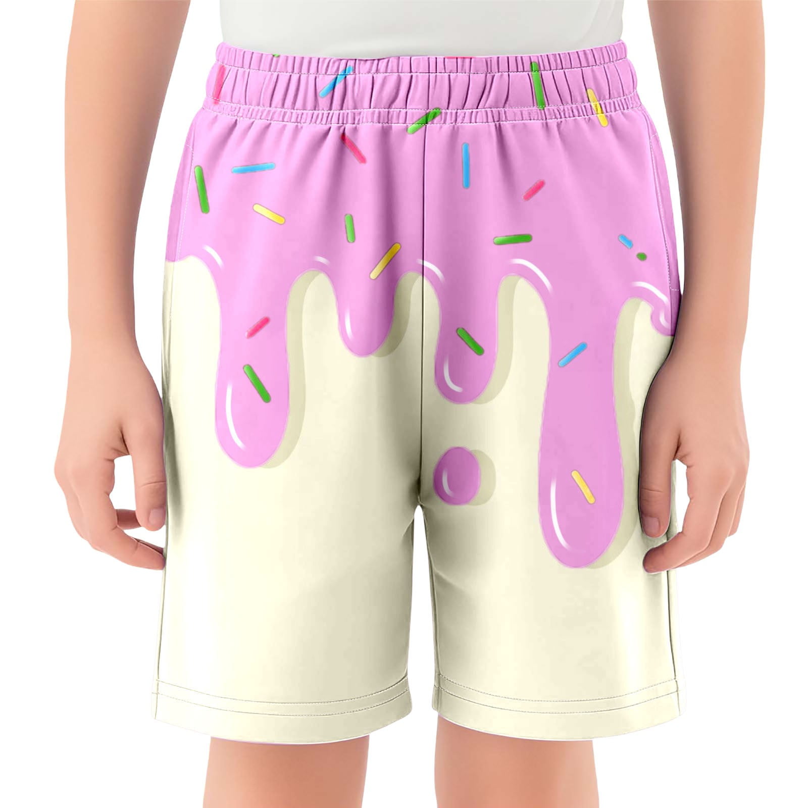 Gyexs Youth Baseball Drip Shorts Summer Cute Preppy Shorts Ice Cream ...