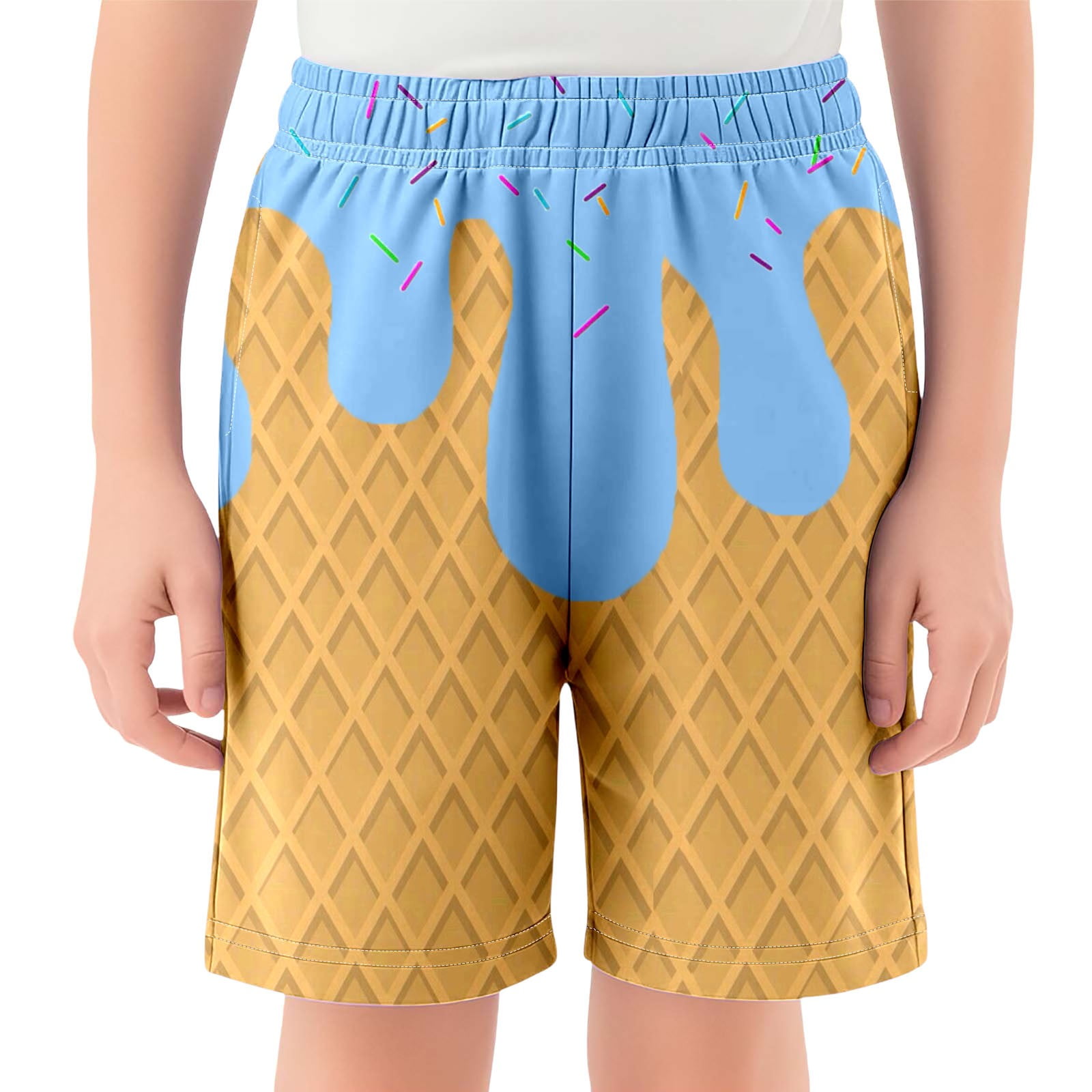 Gyexs Youth Ice Cream Shorts Summer Cool Cute Preppy Shorts Boys Drippy ...