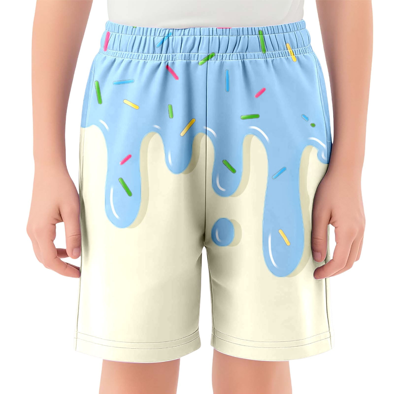 Gyexs Youth Ice Cream Shorts Summer Cute Preppy Shorts Boys Ice Cream ...
