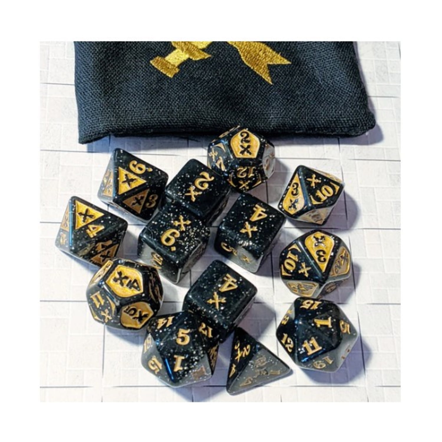 Gyld Piercing Damage - Acrylic, Black Sparkle w/Gold (14) New - Walmart.com