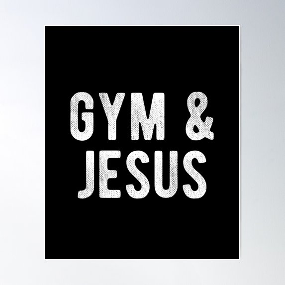 Gym And Jesus Poster Wall Art, Modern Wall Decor For Living Room ...