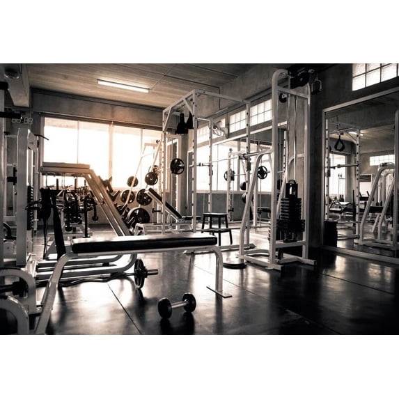 Gym Backdrop Equipment Weightlifting Exercise Sports Fitness Room ing ...