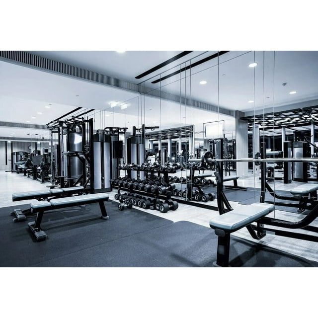 Gym Backdrop Equipment Weightlifting Exercise Sports Fitness Room ing ...