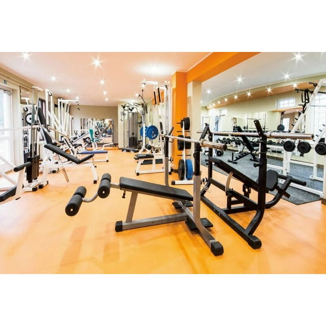 Gym Backdrop Equipment Weightlifting Exercise Sports Fitness Room ing ...