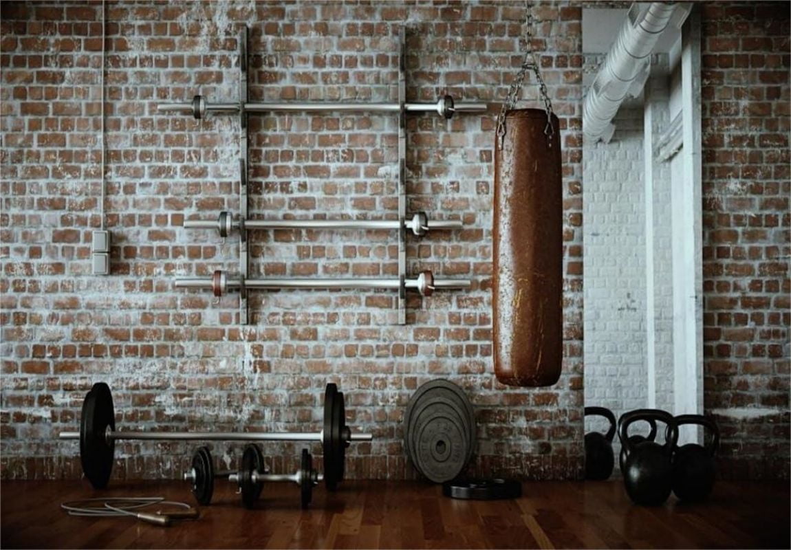 Gym Backdrop Weightlifting Equipment Muscle ing Fitness Banner Exercise ...