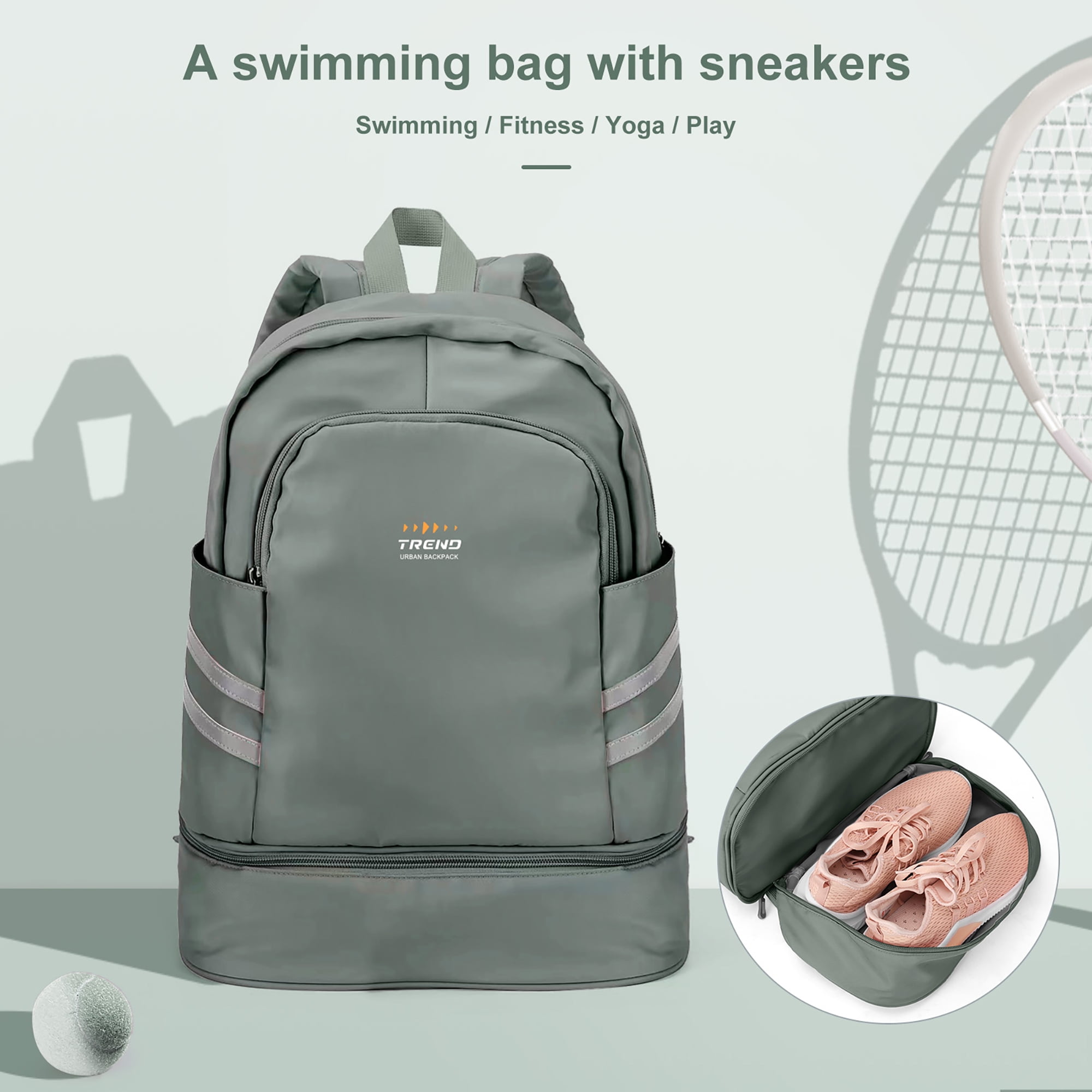 SYCNB Gym Backpack for Women, Waterproof, Lightweight, Large, with Shoe ...