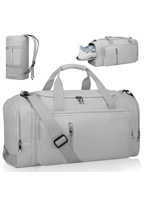 Husfou Sports Gym Bag with Wet Pocket, Shoes Compartment, Small Travel Duffel Bag, Packable ...