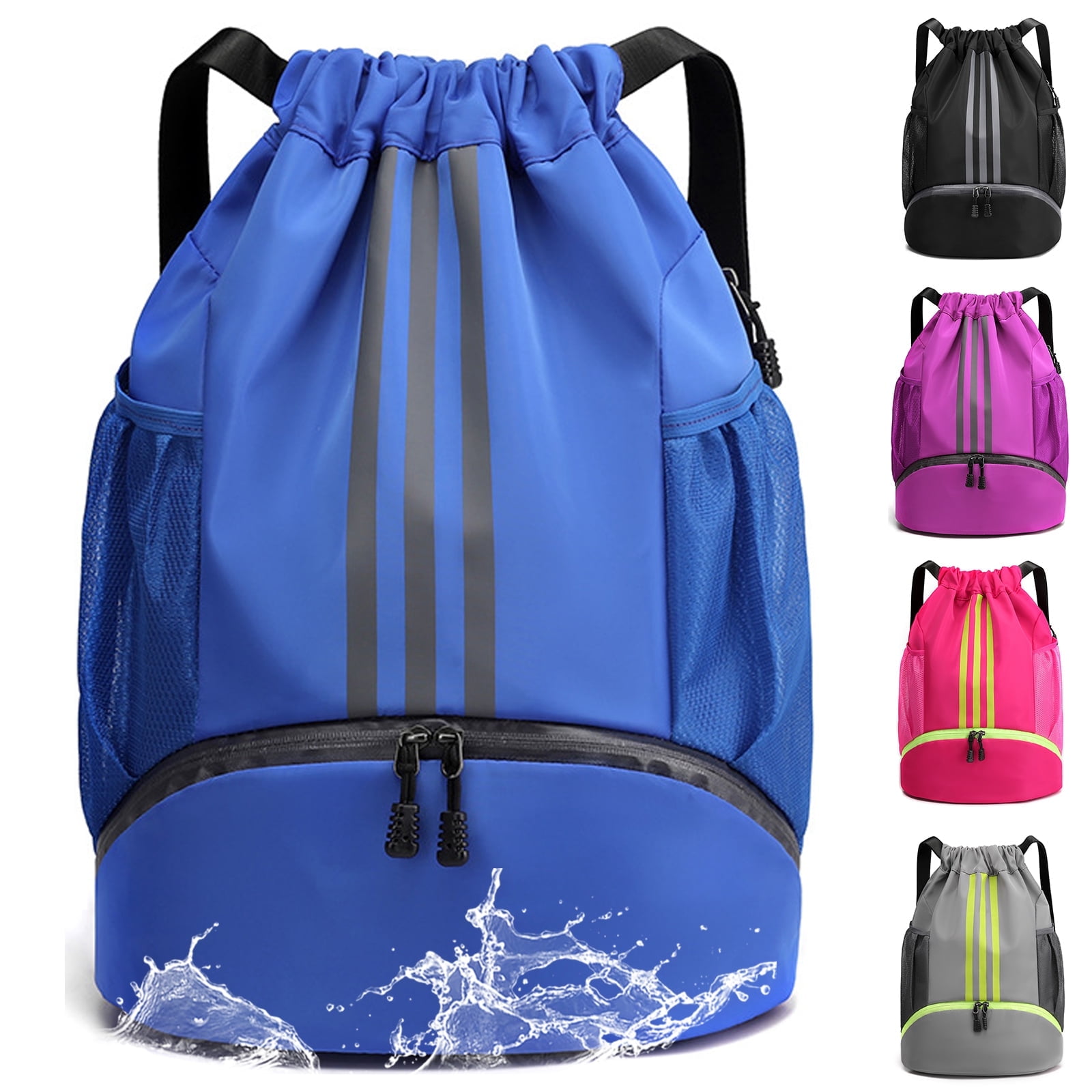YOUYIKE Waterproof Gym Bag, Blue Athletic Bag with Shoe Compartment ...