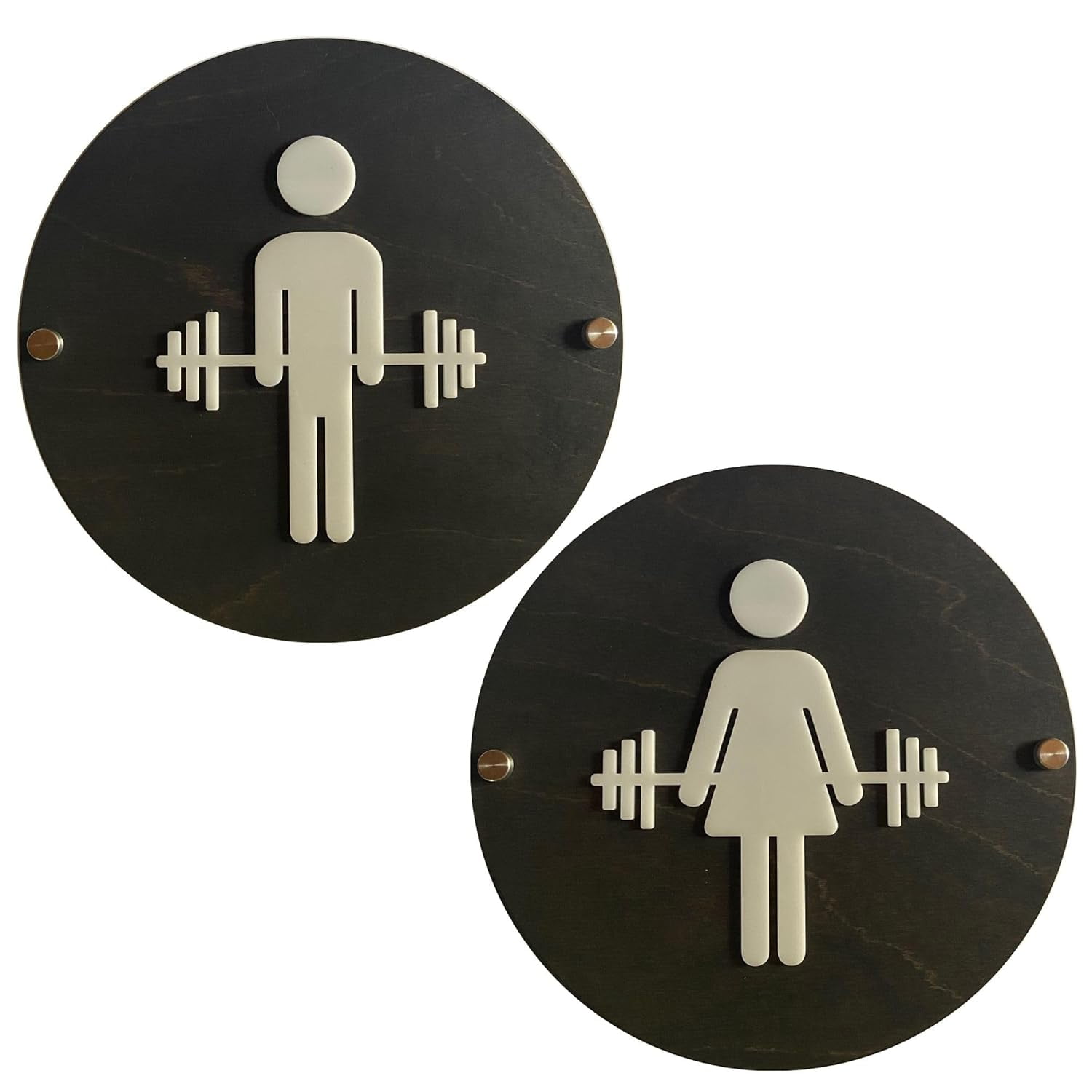 Gym Bathroom Locker Room Sign | Womens Mens Unisex Barbell Health Club ...