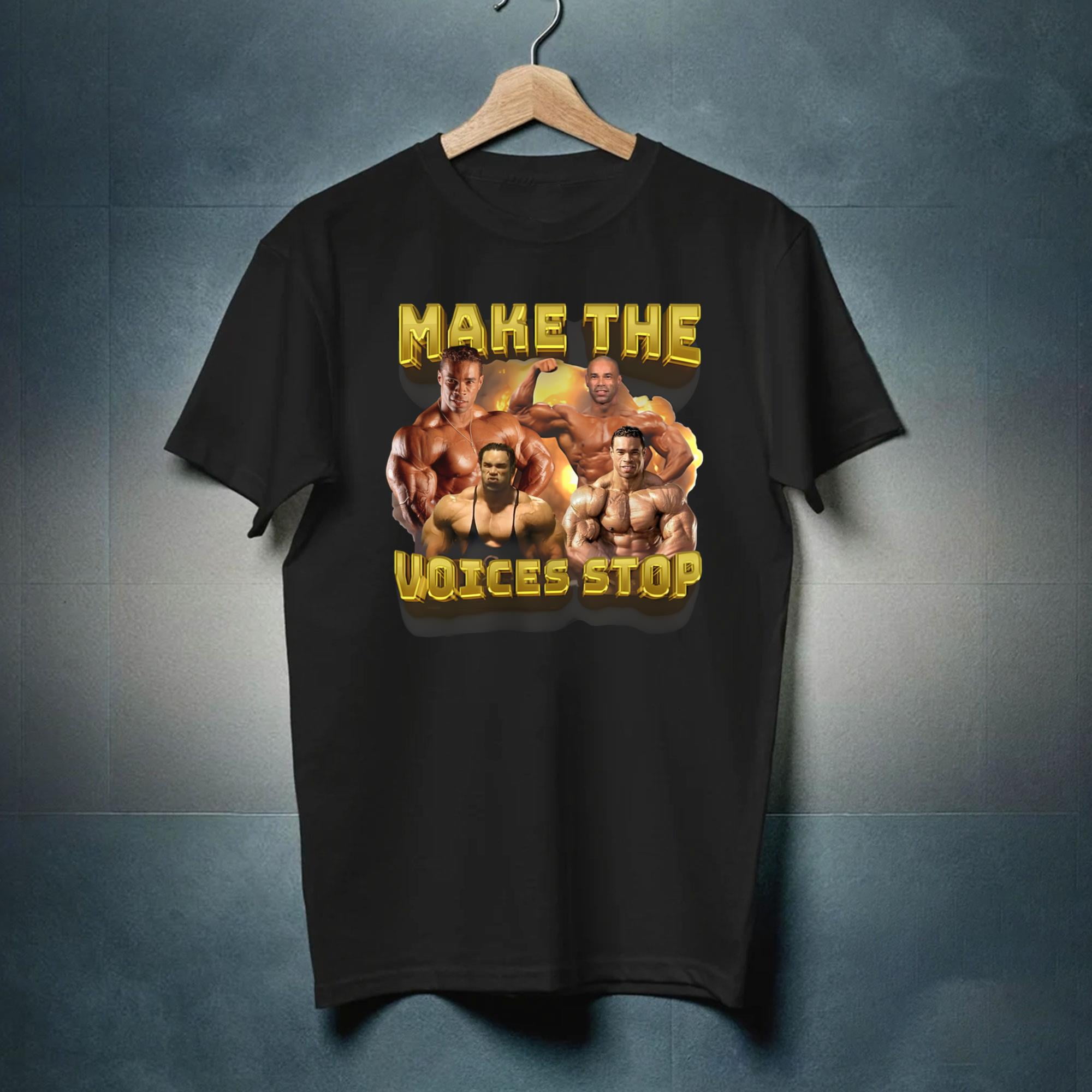 Gym Beast Humor Shirt, Bodybuilder Meme Graphic Tee, Fitness Voices ...