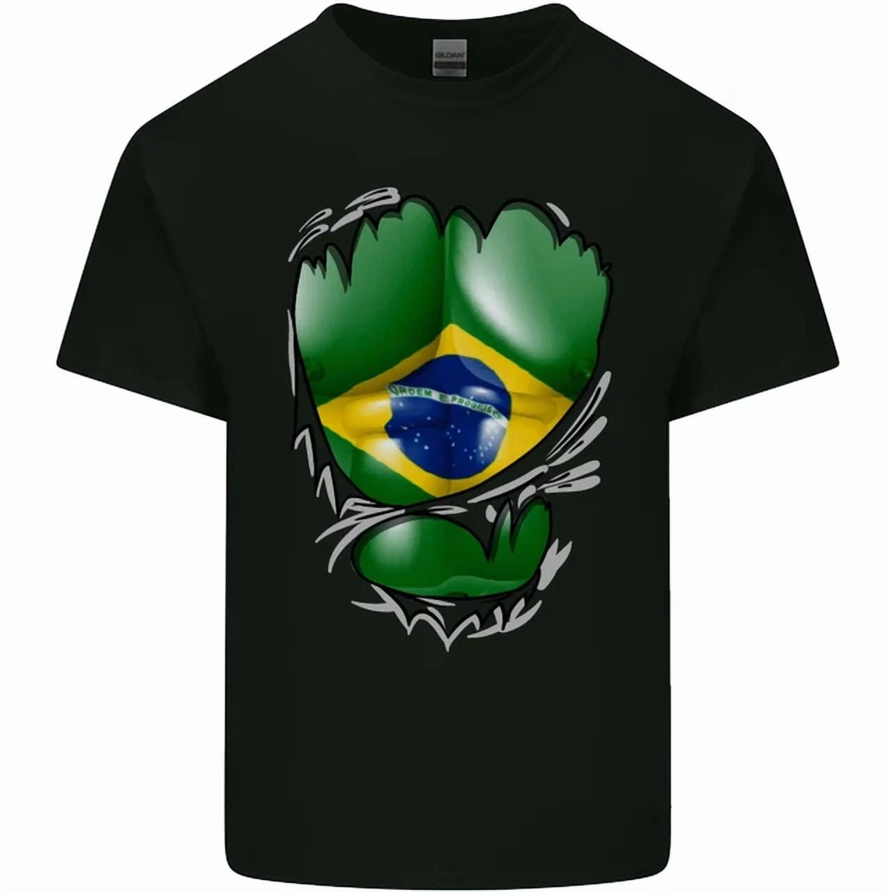 Gym Brazilian Flag Ripped Muscles Brazil Mens Womens T-Shirt - Walmart.com