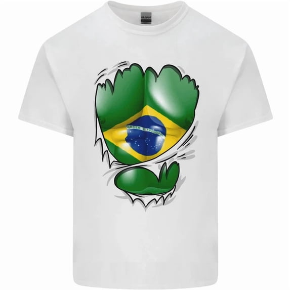 Gym Brazilian Flag Ripped Muscles Brazil T-Shirt - Walmart.com