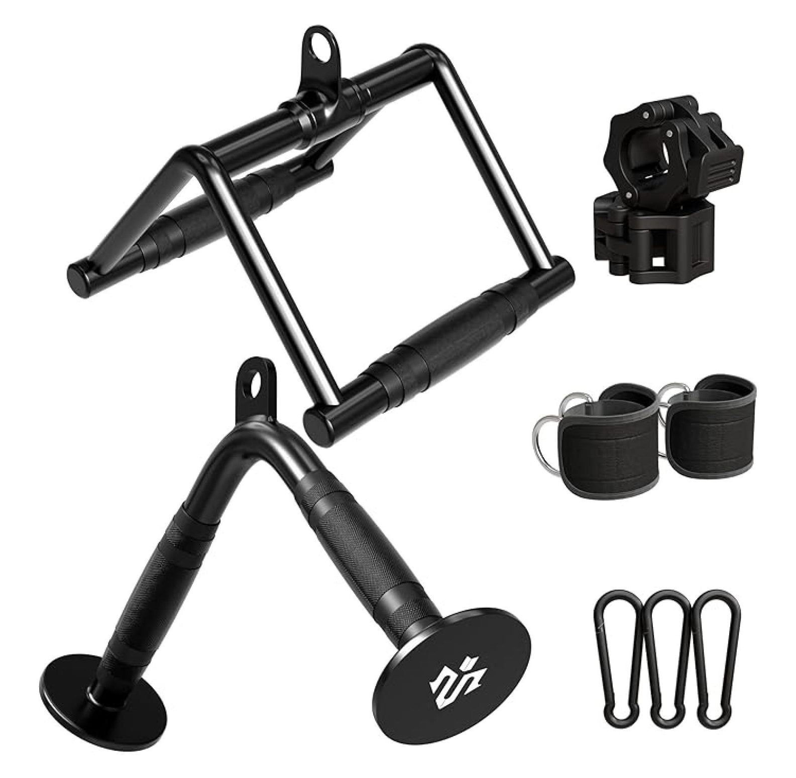 Gym Cable Attachments Set - Heavy Duty LAT Pulldown V Bar, Double D ...