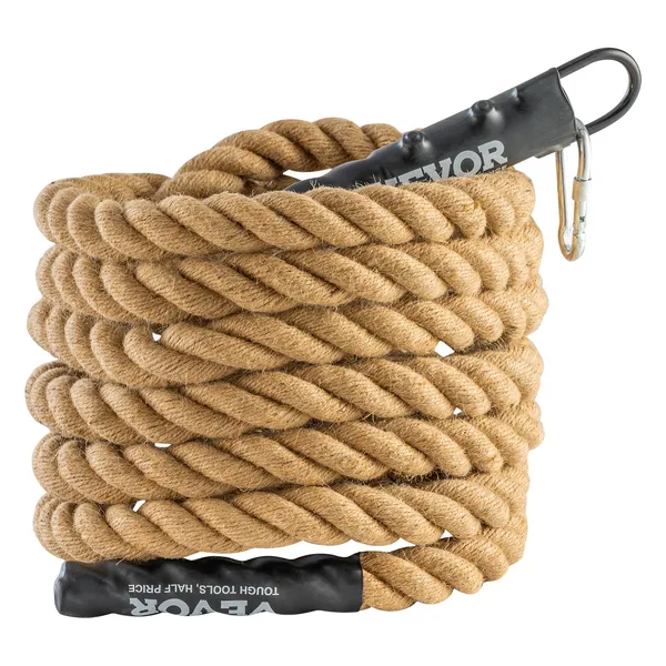 Gym Climbing Rope 1.5 Inch Diameter 25 Feet Length Fitness Training ...