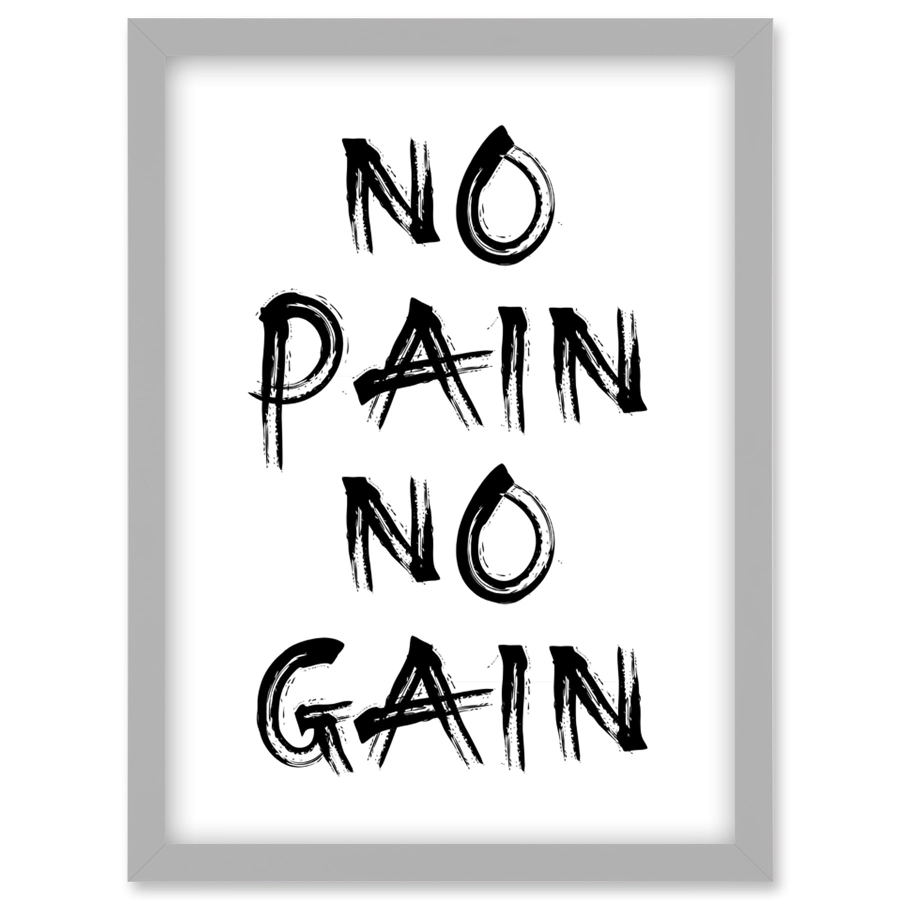 Gym Decor Inspiration No Pain No Gain Inspirational Exercise Wall Art ...