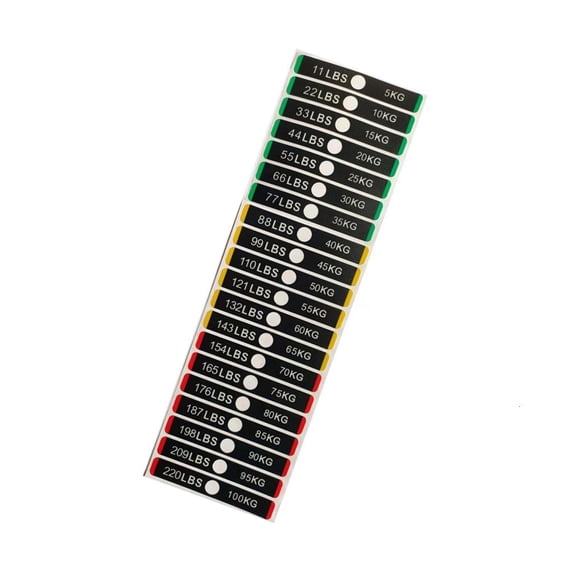 Gym Equipment Weight Label Sticker Water Resistant Removable Weight ...