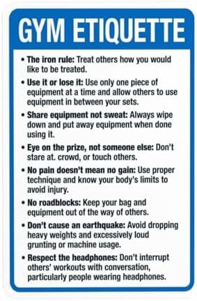 Gym Etiquettes Warning Signs, Room Security Metal Signs for Busines ...