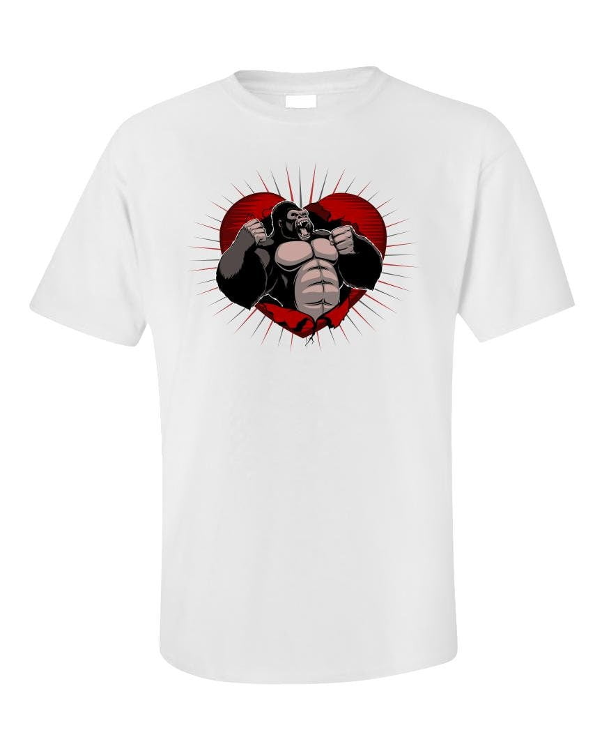 Funny Gorilla Workout Tee for Fitness Lovers, Chest Thump Shirt ...