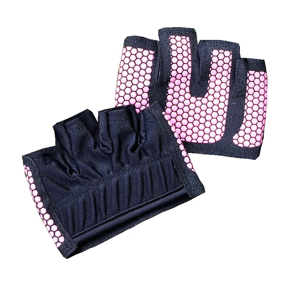Gym Fitness Half Finger Gloves Men Women Anti-Slip Silicone Workout ...
