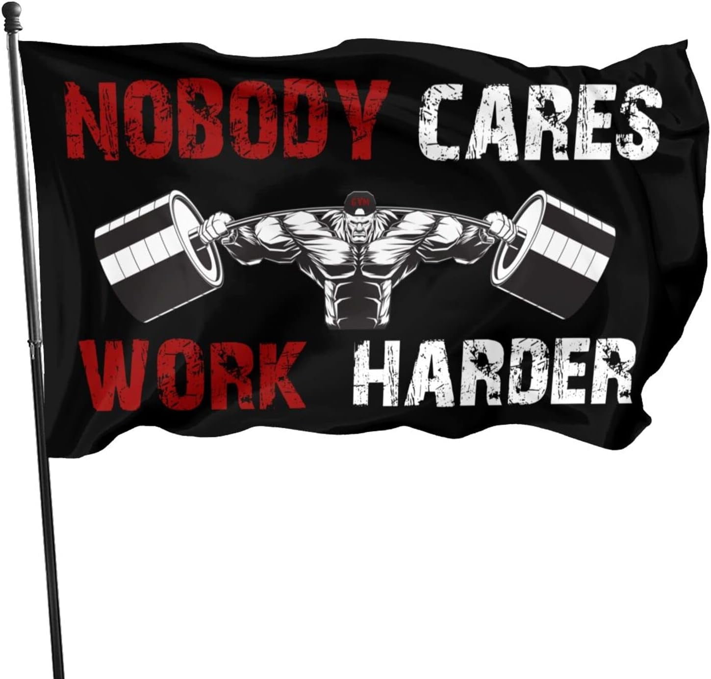 Gym Fitness Nobody Cares Work Harder Flag, 3Ply Polyester, Heavy Duty, Double Sided - Walmart.com