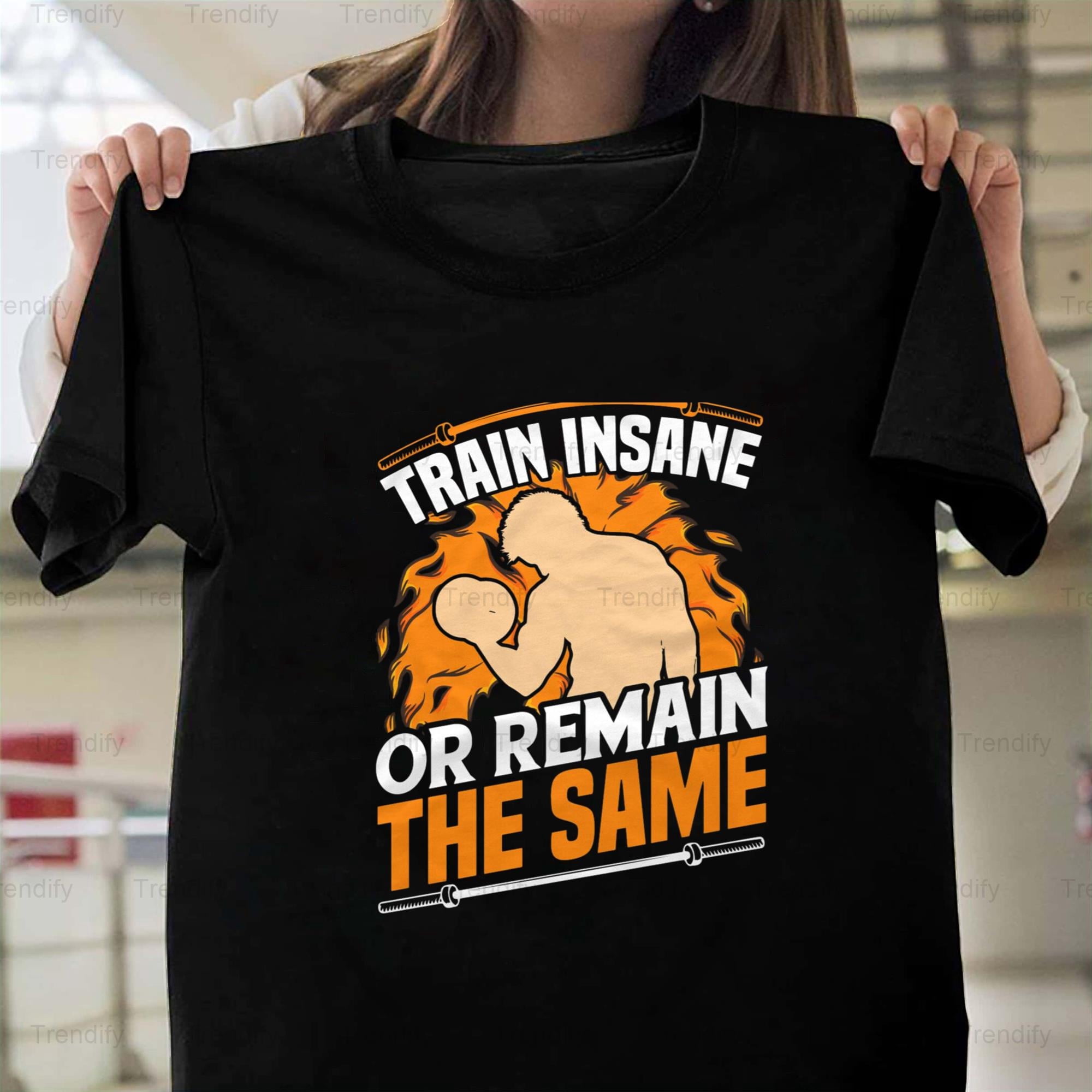 Gym Fitness Train Insane Inspiring Motivation Sarcastic H13084 T-Shirt ...